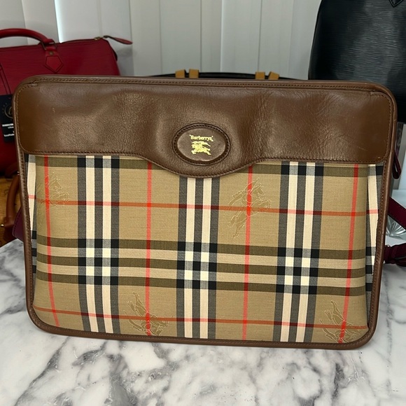 Burberry | Bags | Vintage Burberry Nova Check Laptop Clutch Document ...